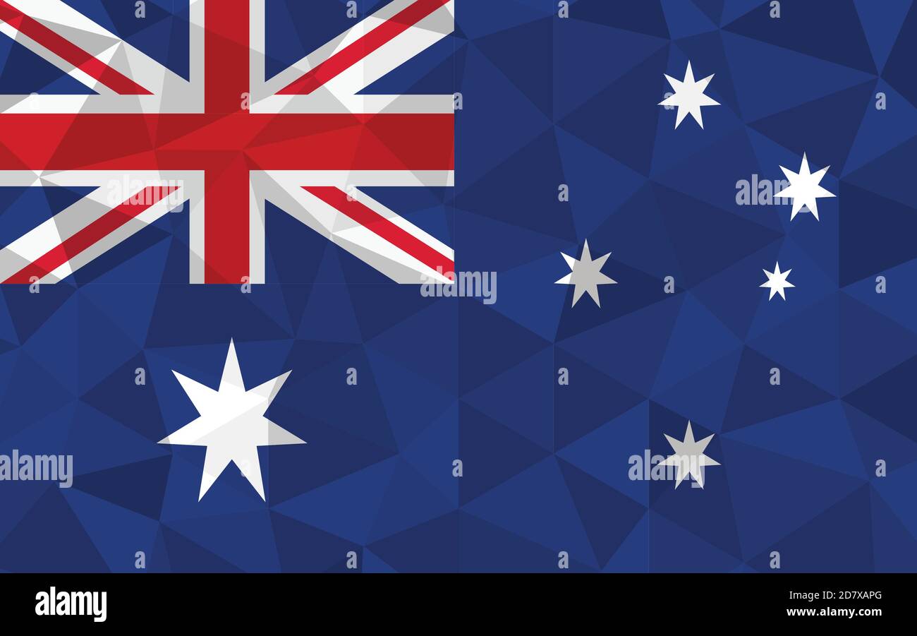 Low poly Australia flag vector illustration. Triangular Australian flag ...