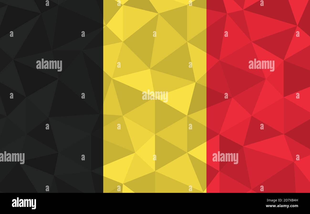 Low poly Belgium flag vector illustration. Triangular Belgian flag ...