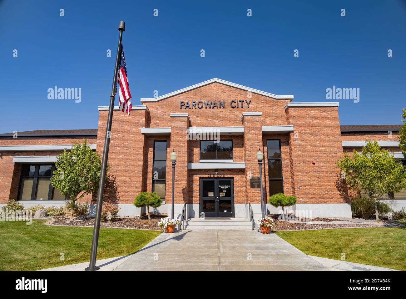 Sunny view of The Parowan city hall at Parowan, Utah Stock Photo - Alamy