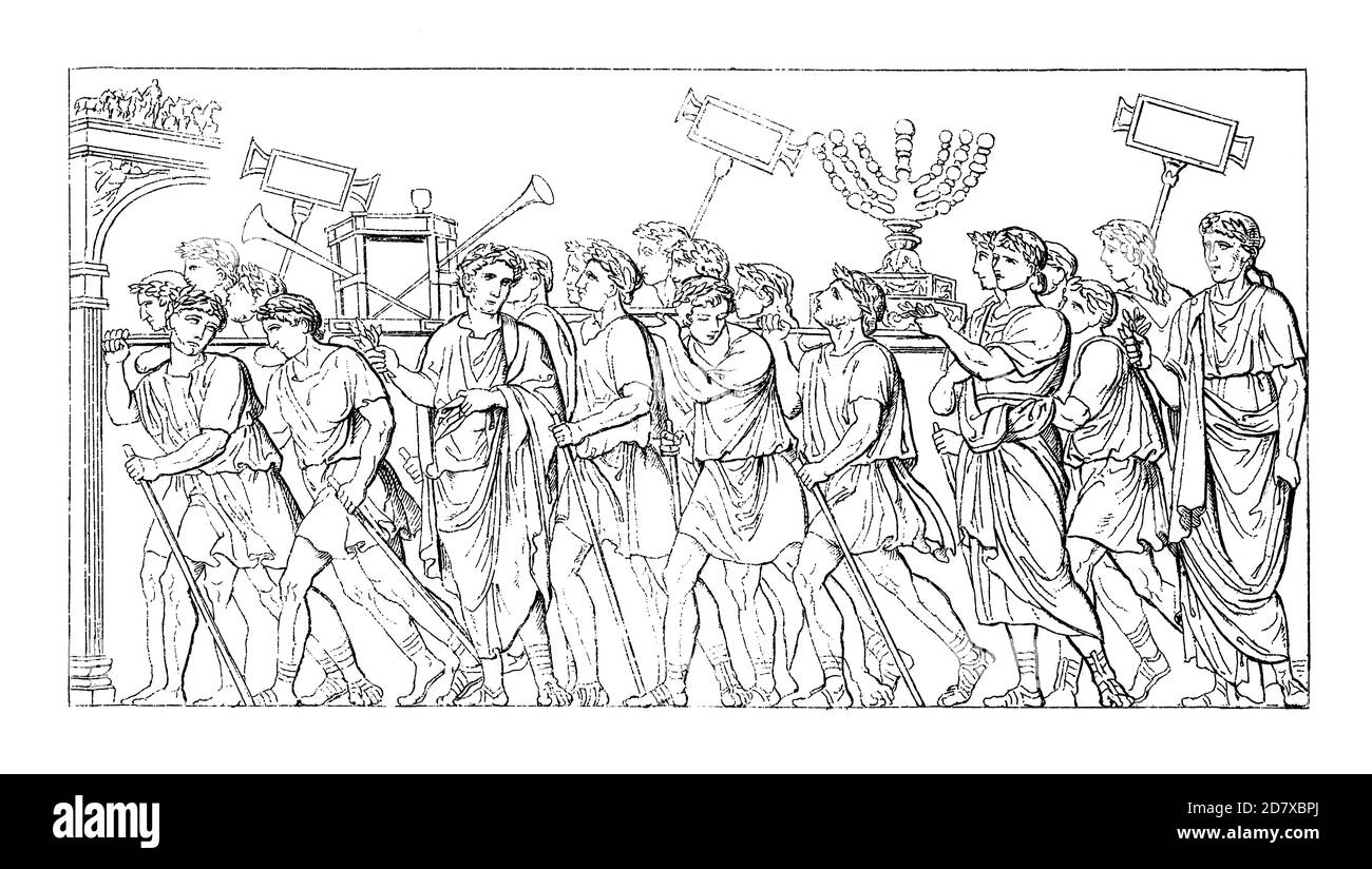 19th-century illustration of relief depicting Titus' triumph in the ...