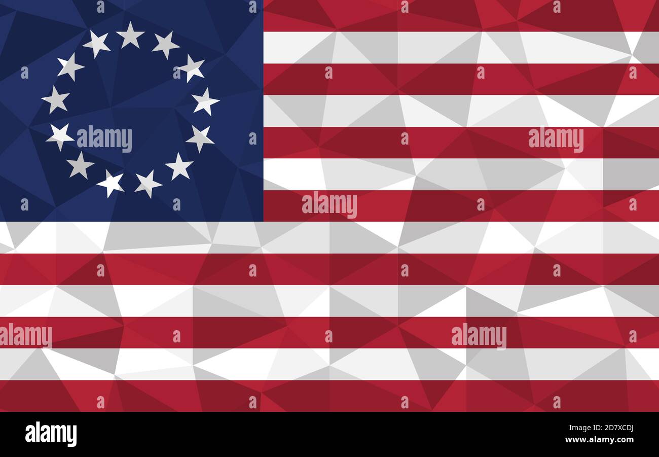 Low poly First United States flag vector illustration. Triangular ...