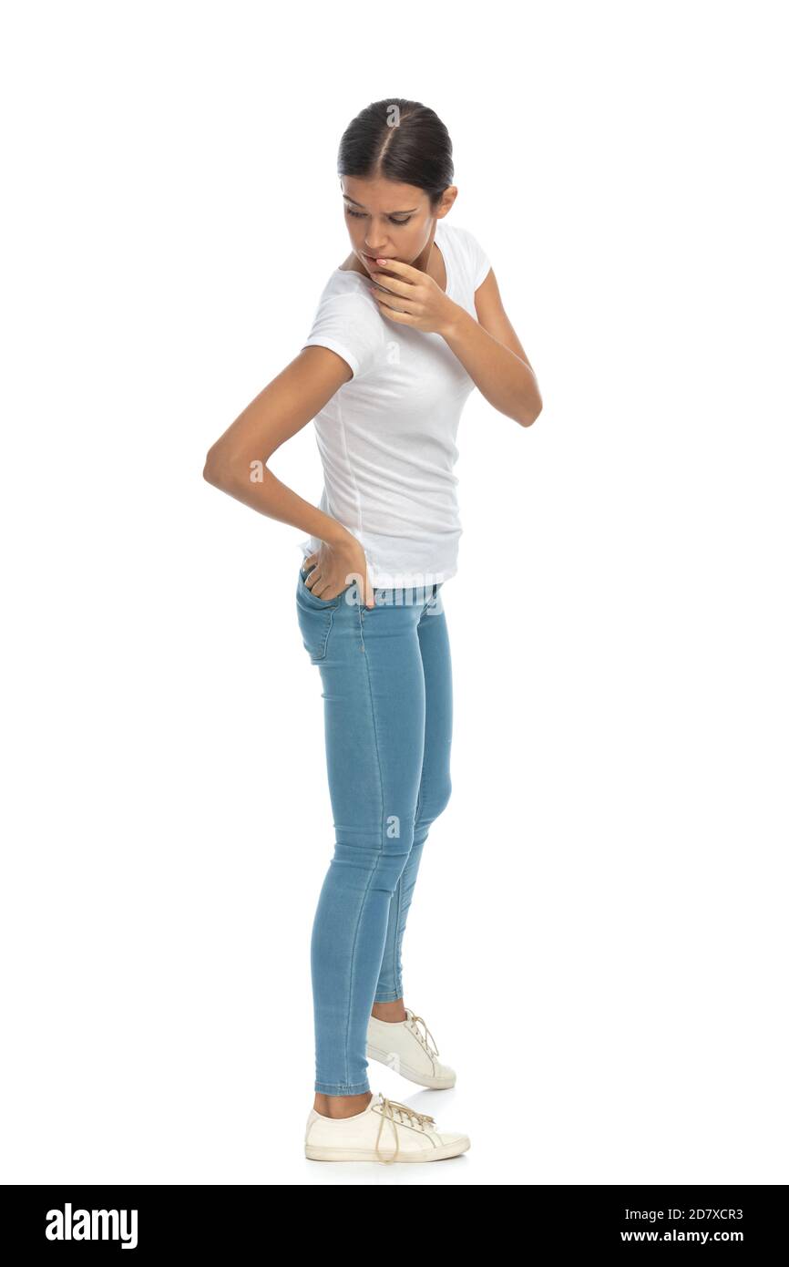 Woman Standing Looking Over Shoulder