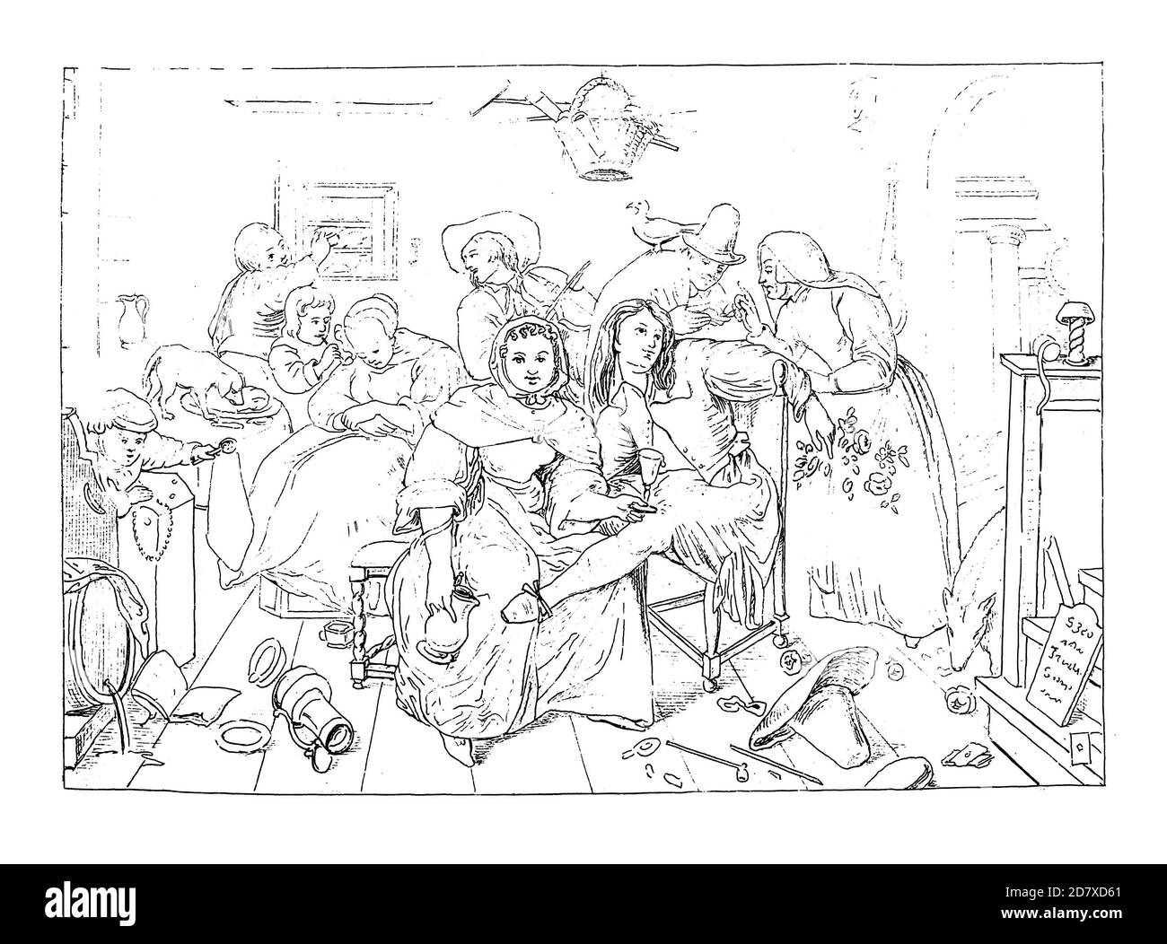 Oil painting children Black and White Stock Photos & Images - Alamy