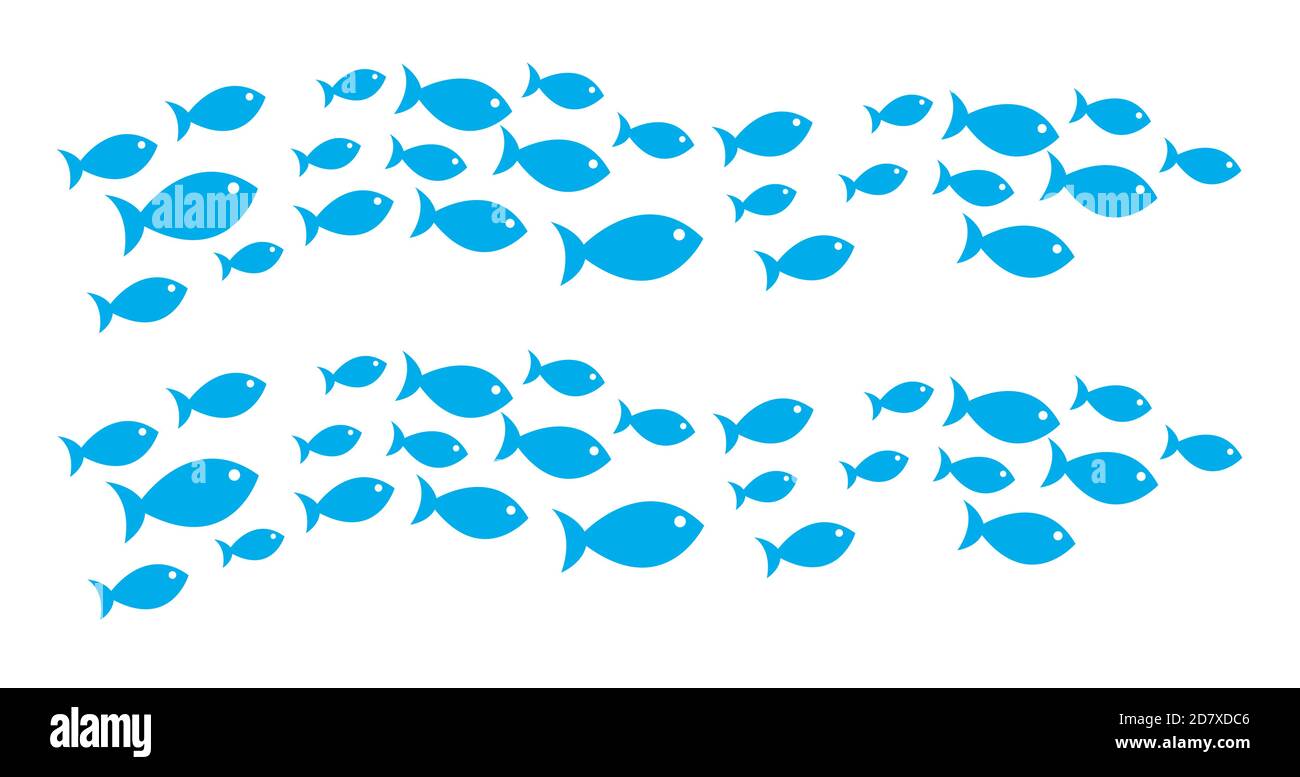 Blue Fish Icons vector Stock Vector Image & Art - Alamy