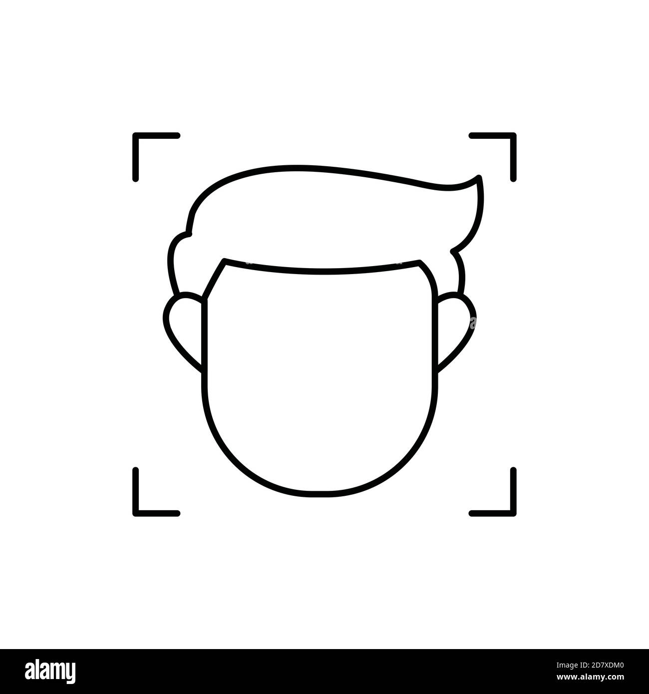 face recognition single isolated icon with line or outline style Stock ...