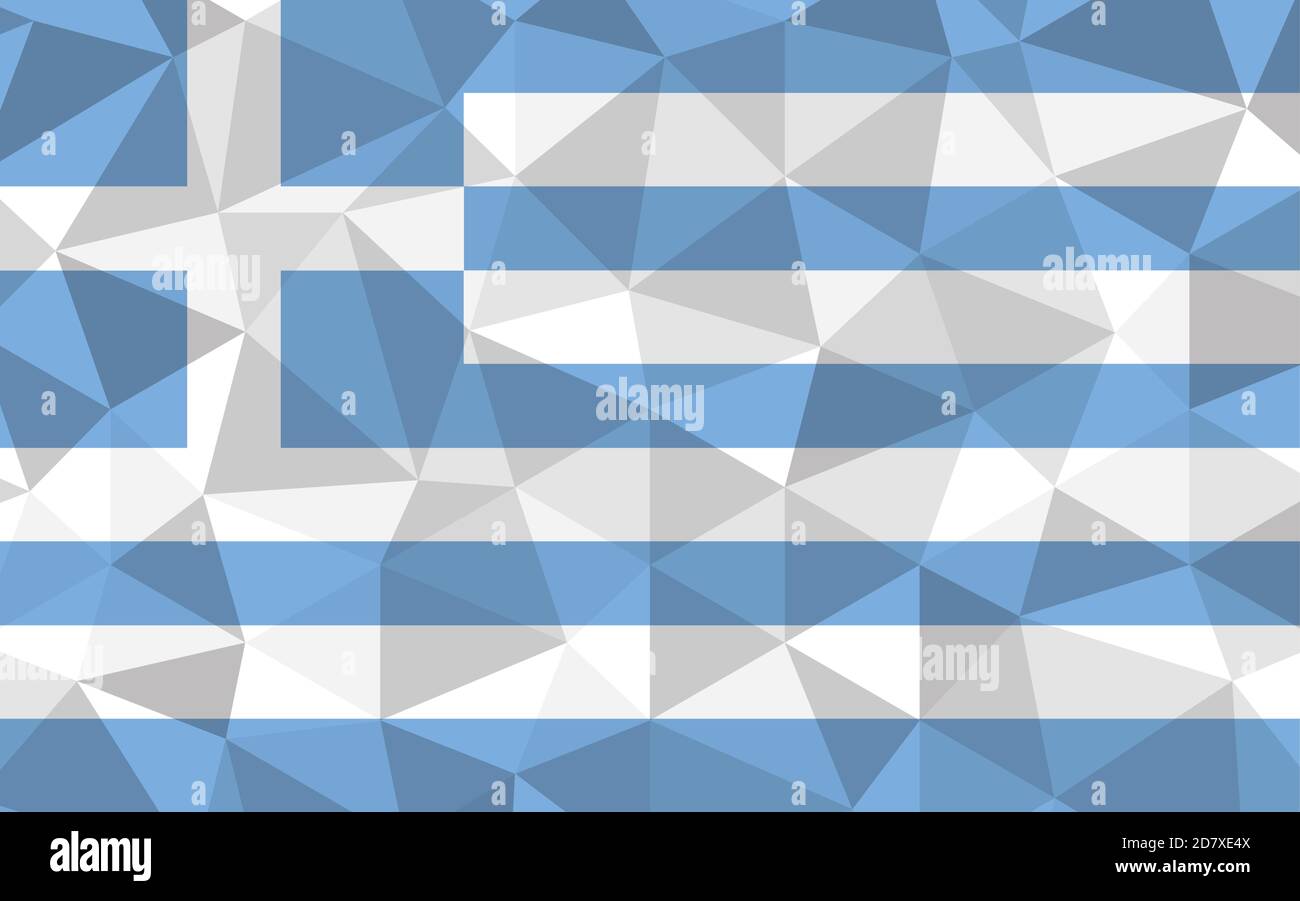 Low poly Greece flag vector illustration. Triangular Greek flag graphic ...