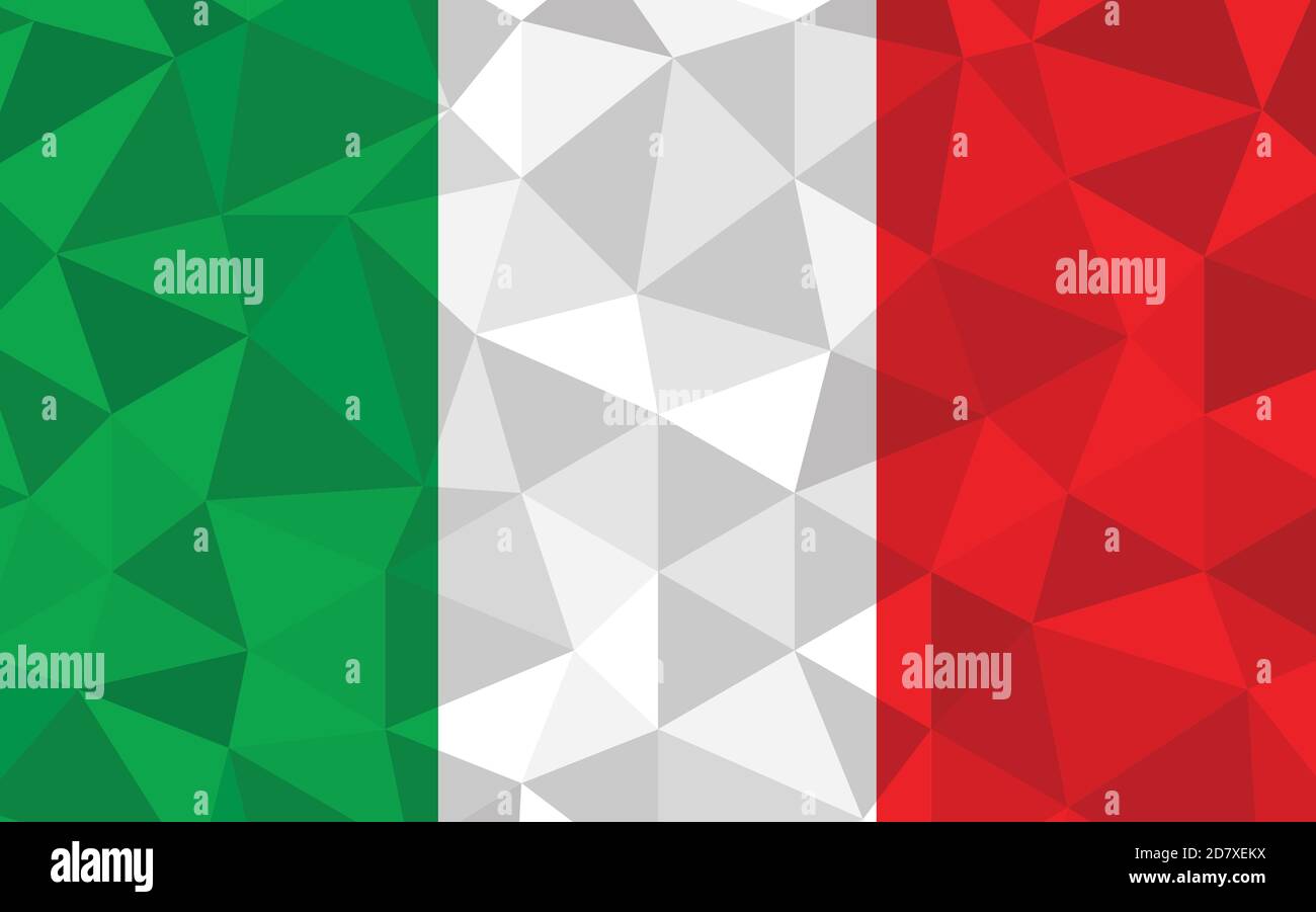Low poly Italy flag vector illustration. Triangular Italian flag ...