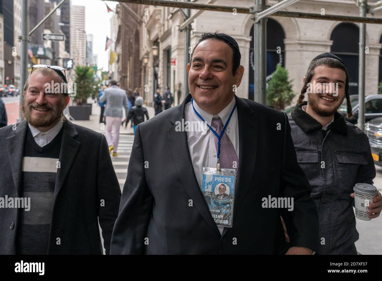 NEW YORK, NY – OCTOBER 25, 2020: Heshy Tischler attends MAGA rally and ...