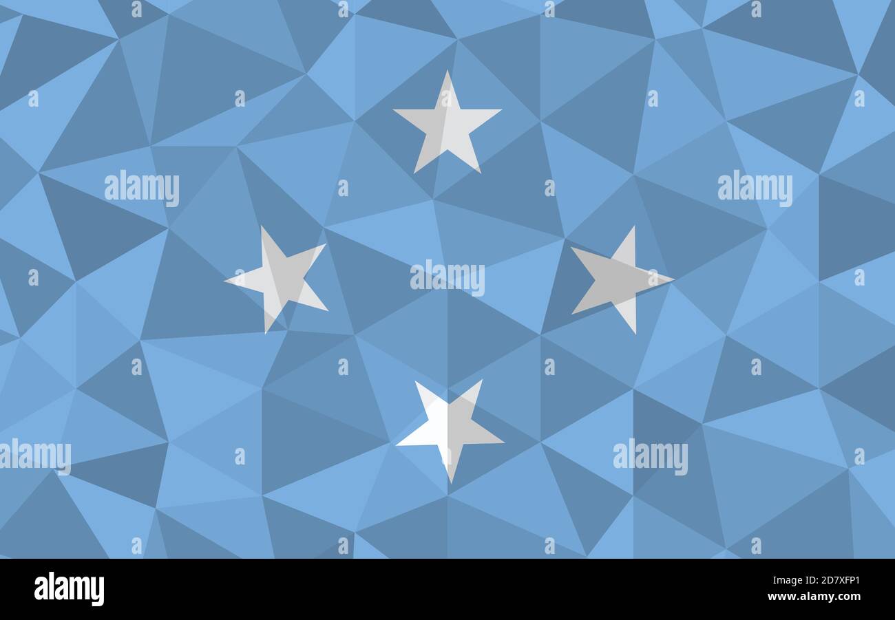 Low poly Micronesia flag vector illustration. Triangular Micronesian ...