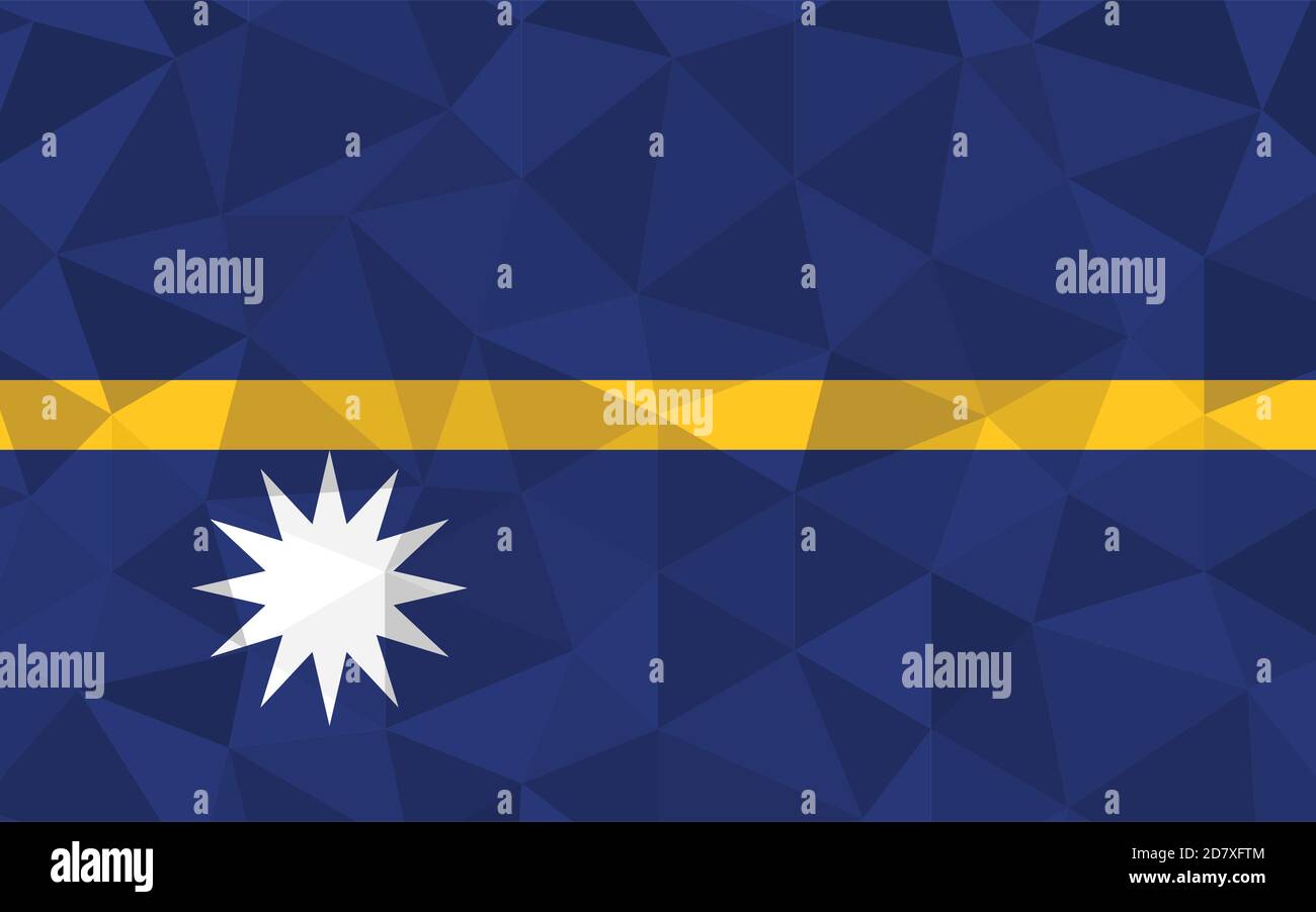 Low poly Nauru flag vector illustration. Triangular Nauruan flag ...