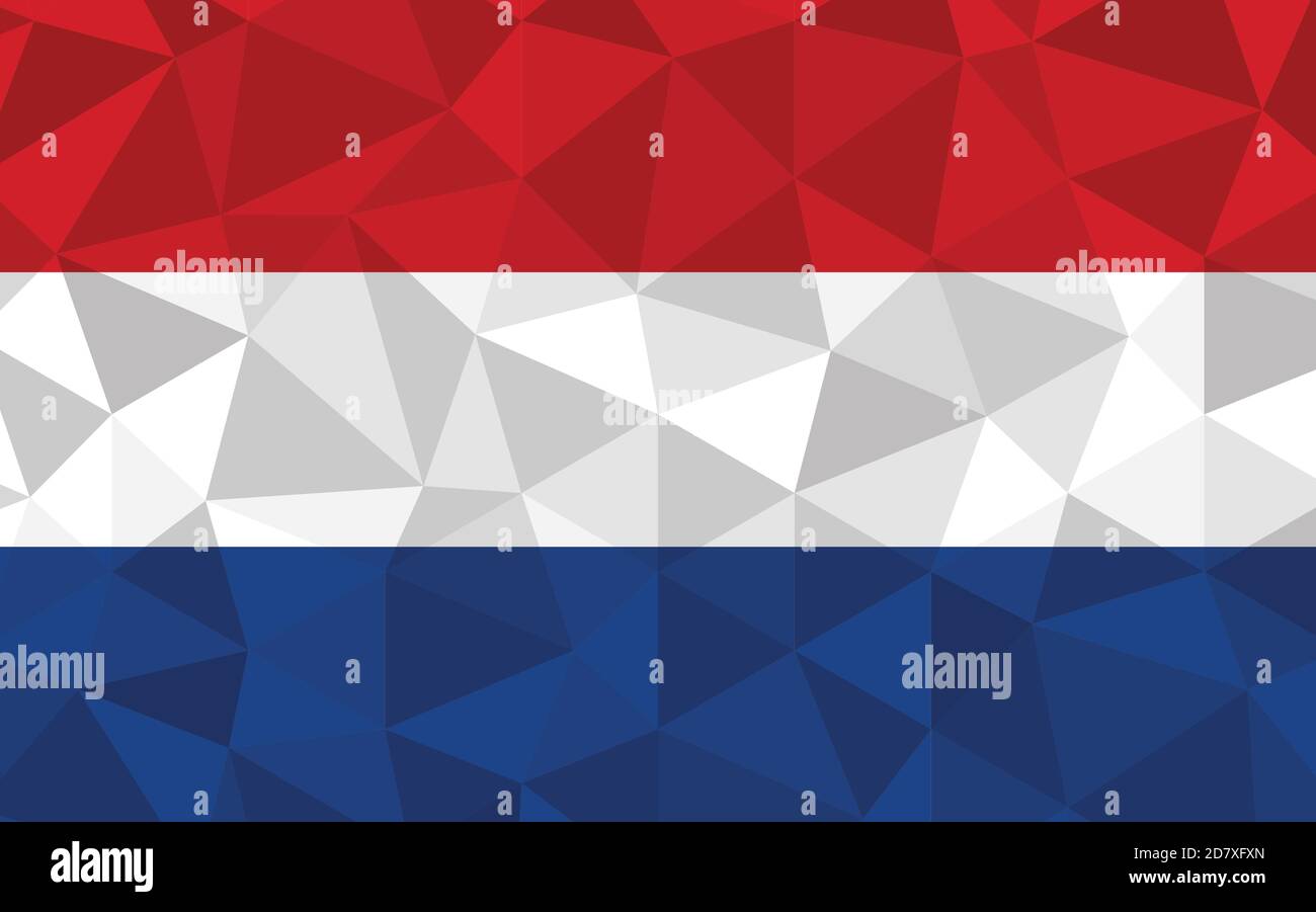 Low poly Netherlands flag vector illustration. Triangular Dutch flag ...