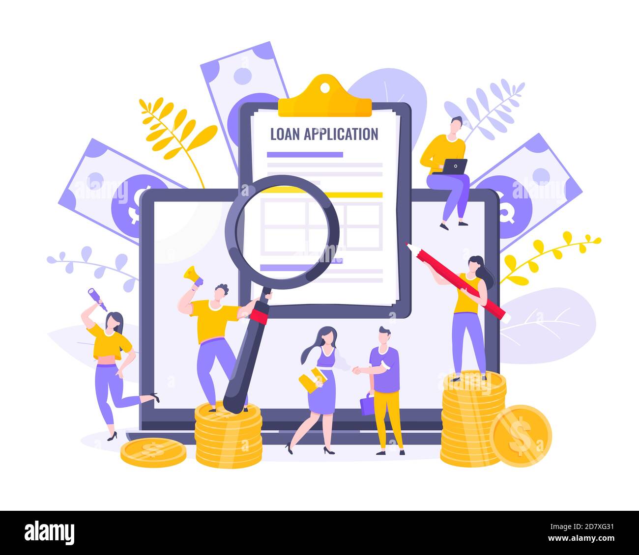 Loan money installment or credit approval business concept vector ...