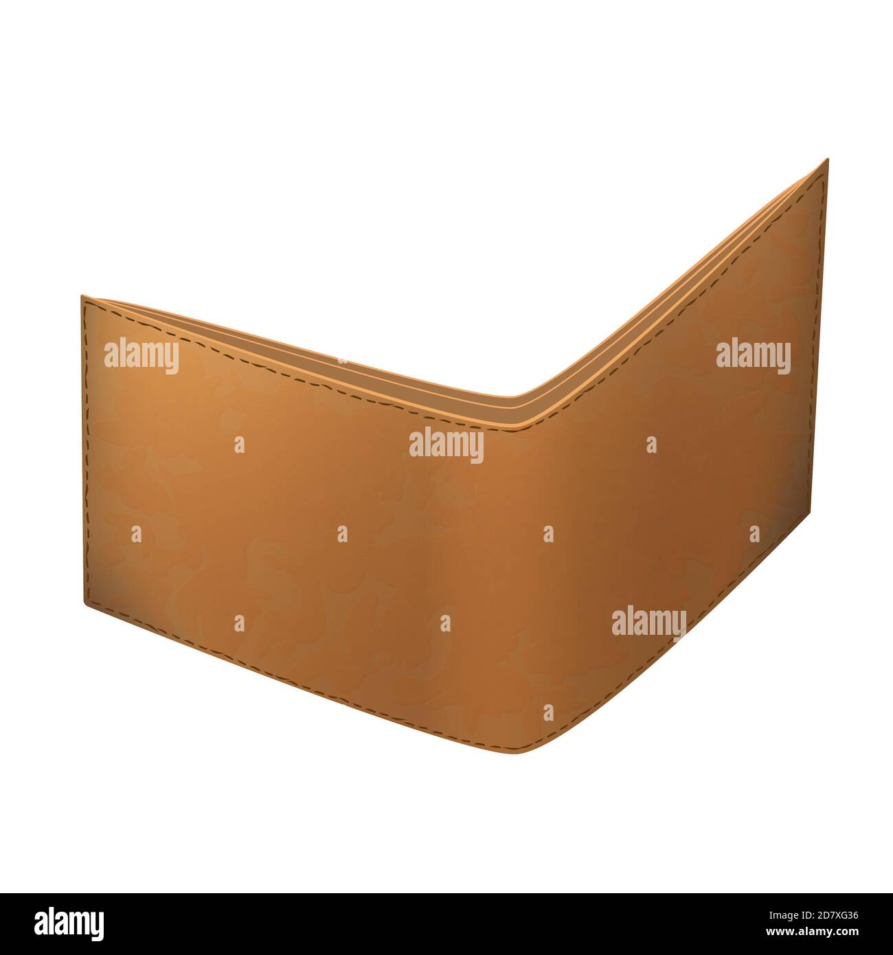 Realistic brown leather wallet open isolated on white Stock Photo - Alamy