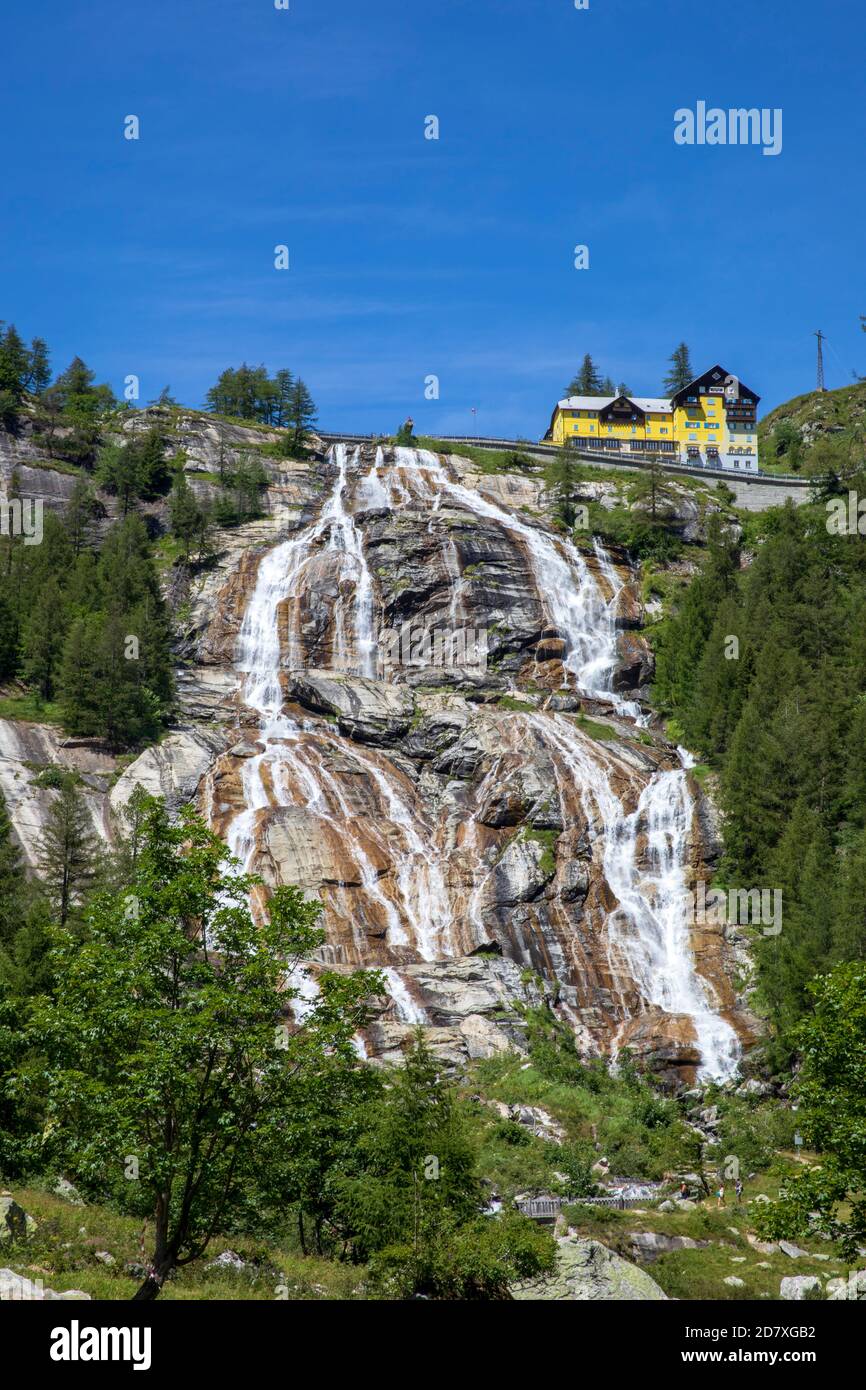 Toce waterfall, Formazza Valley, Ossola, VCO, Piedmont, Italy Stock ...
