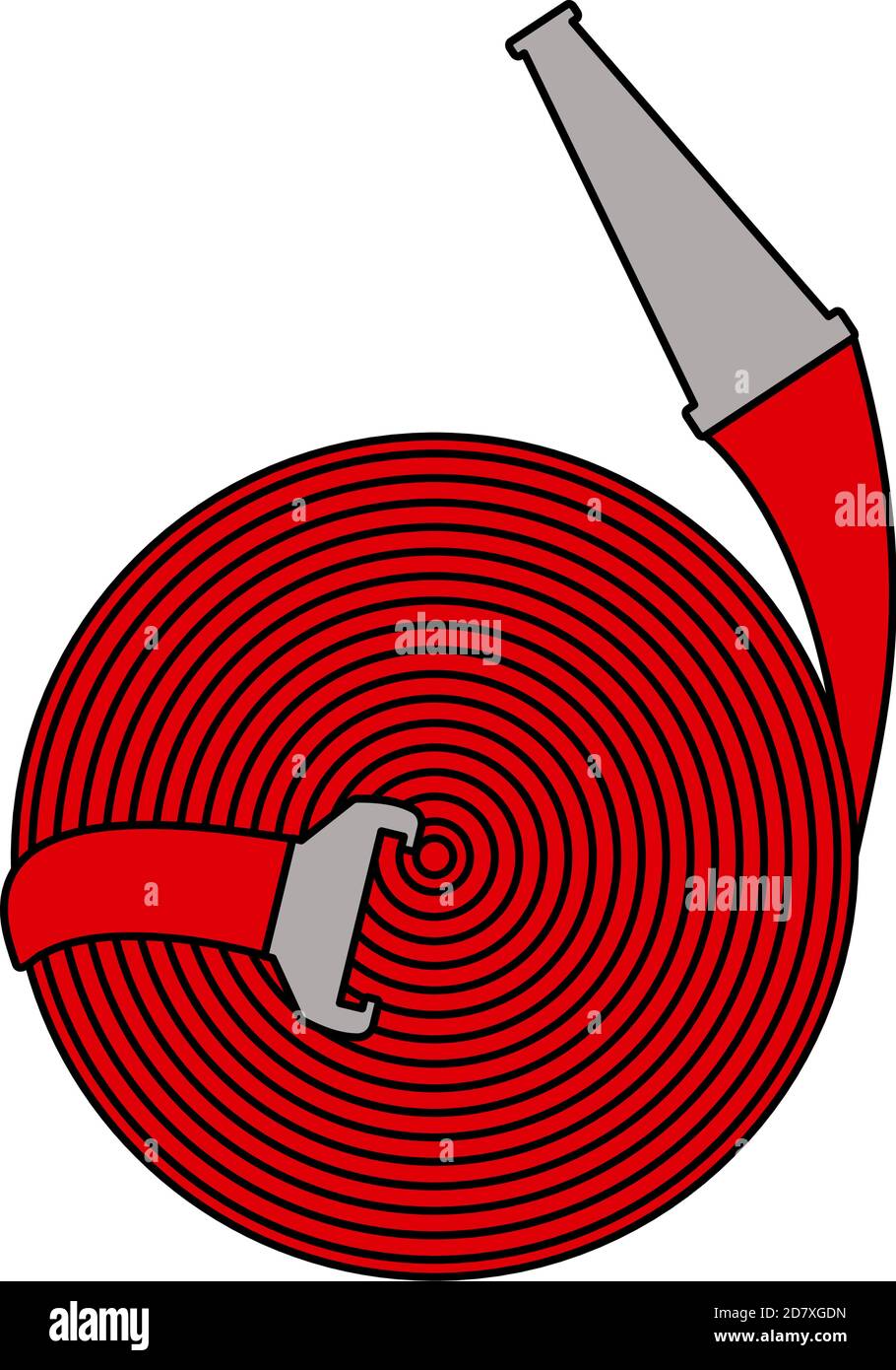 Fire Hose Icon. Editable Outline With Color Fill Design. Vector ...