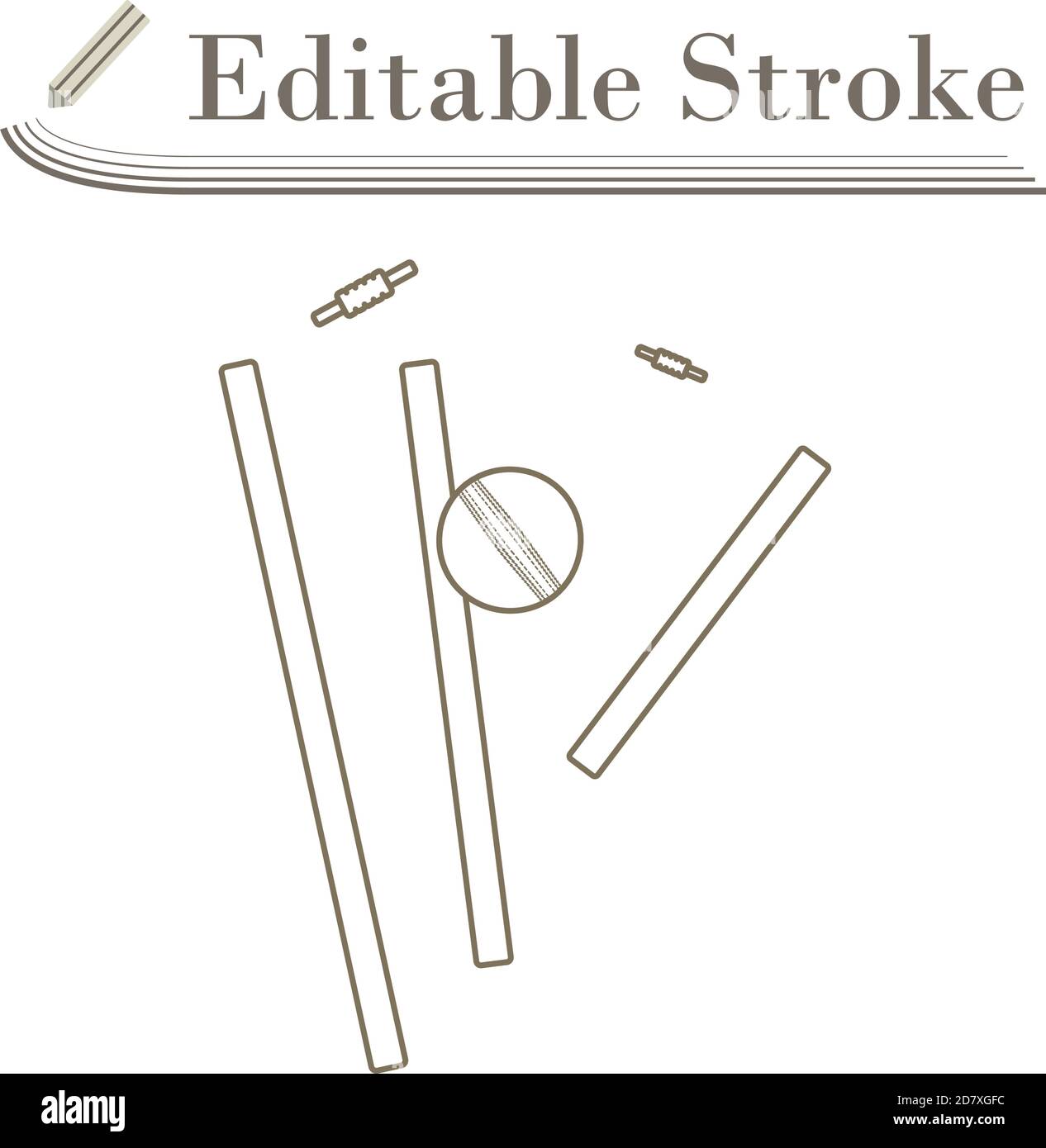 Cricket Wicket Icon. Editable Stroke Simple Design. Vector Illustration ...