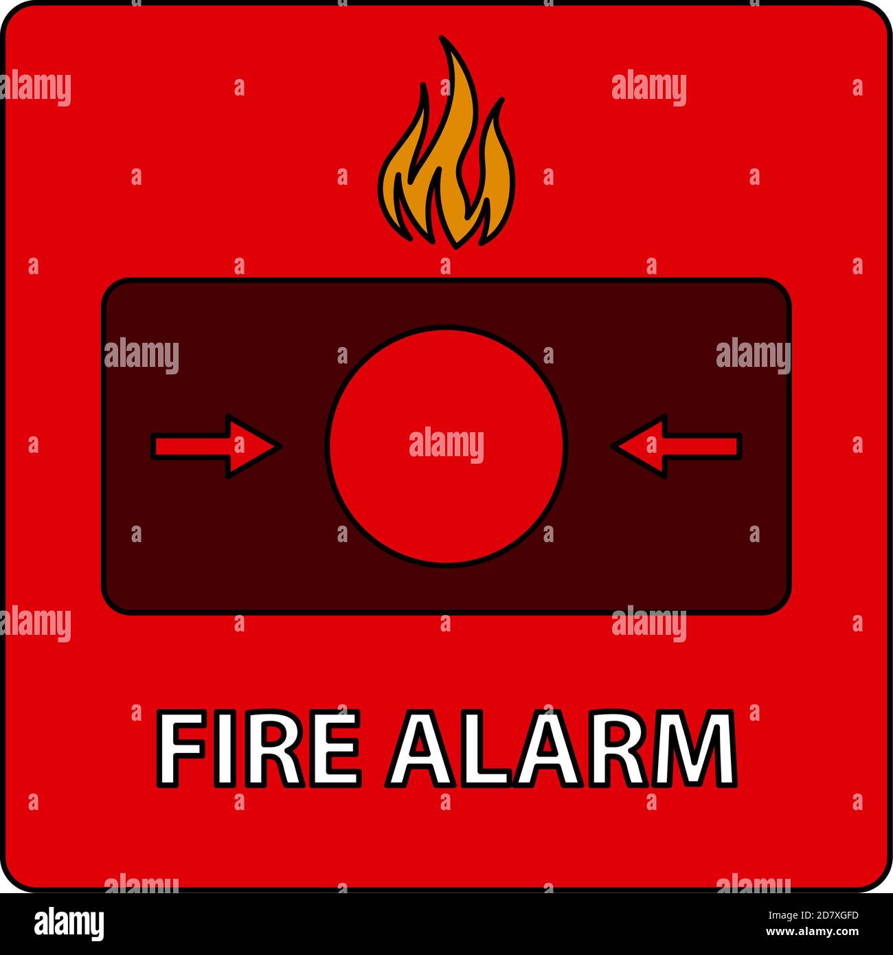 Fire Alarm Icon. Editable Outline With Color Fill Design. Vector ...