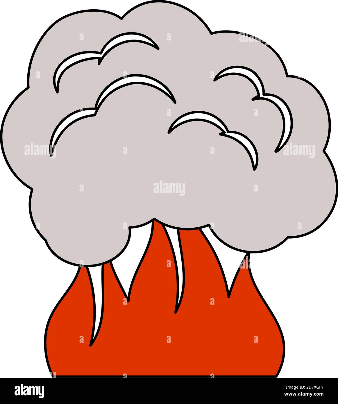 Fire And Smoke Icon. Editable Outline With Color Fill Design. Vector ...