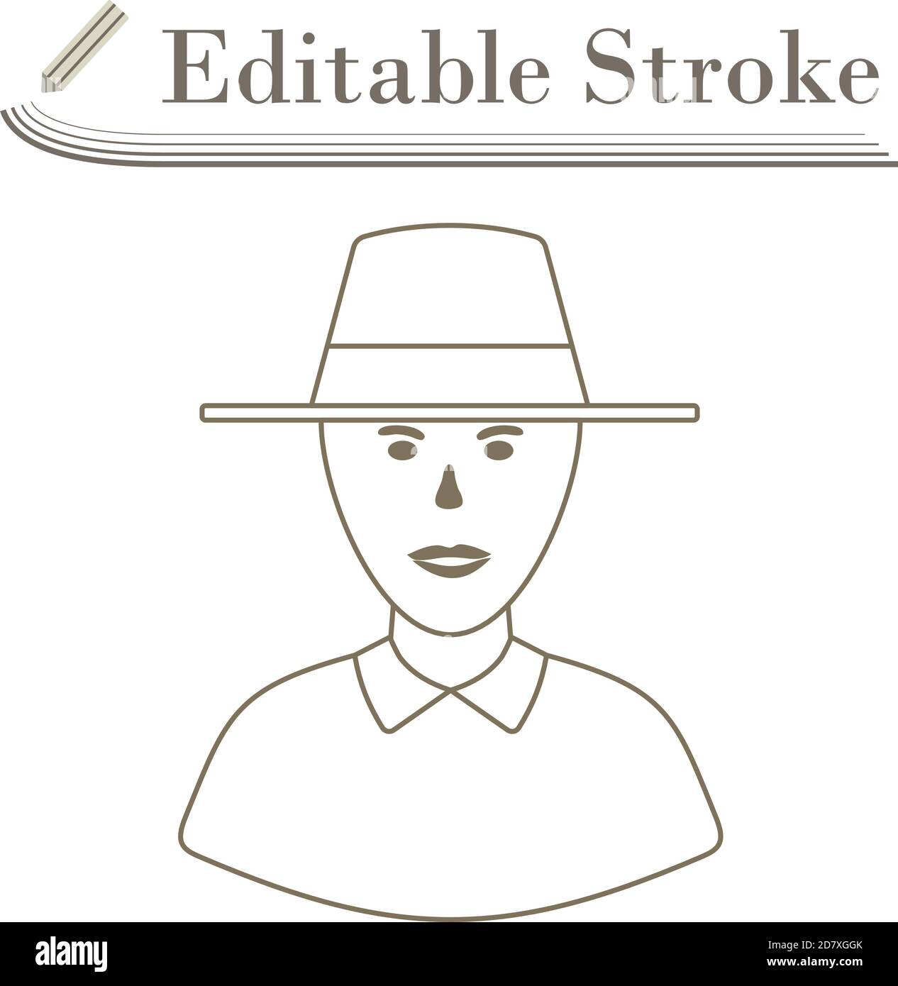 Cricket Umpire Icon. Editable Stroke Simple Design. Vector Illustration ...