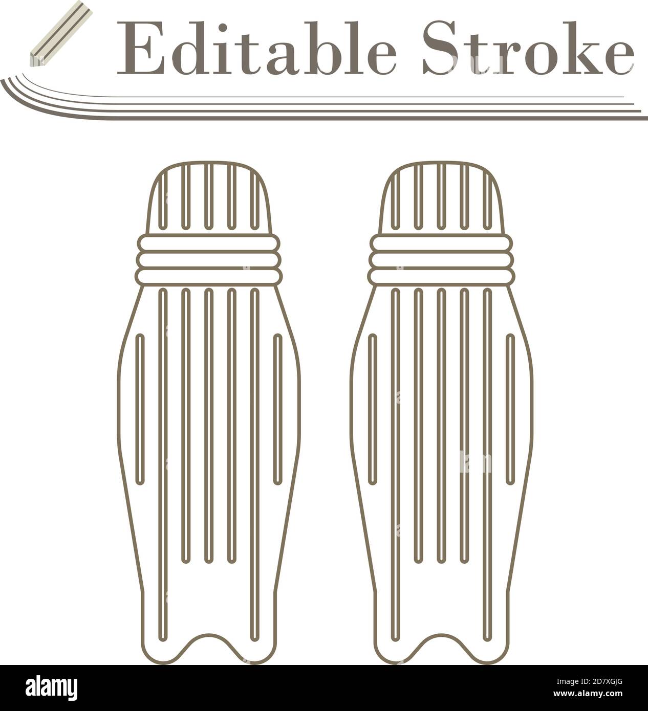 Cricket Leg Protection Icon. Editable Stroke Simple Design. Vector ...