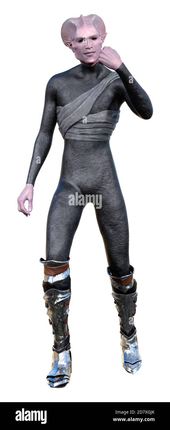 3D rendering of a fantasy alien isolated on white background Stock ...