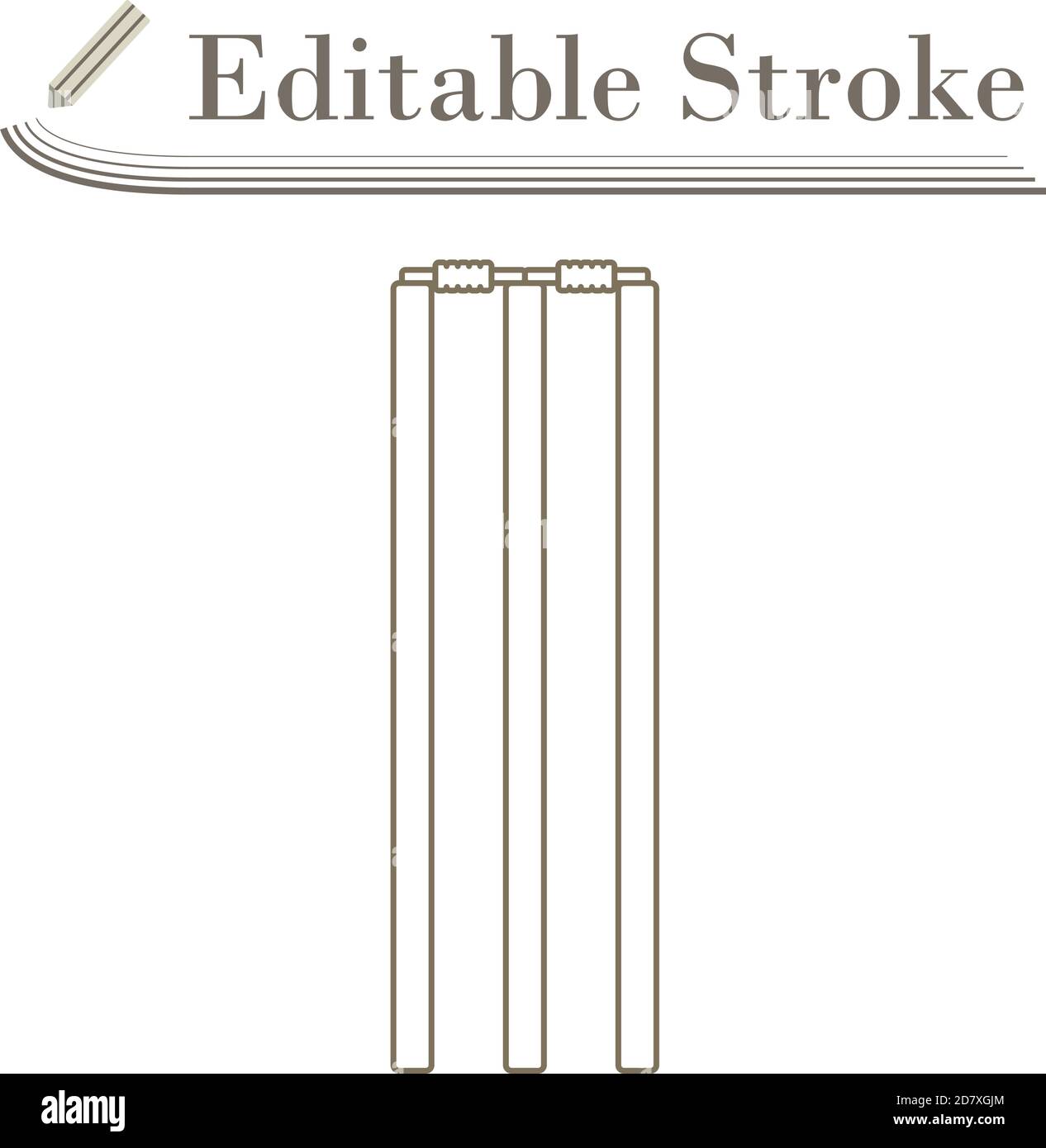 Cricket Wicket Icon. Editable Stroke Simple Design. Vector Illustration ...