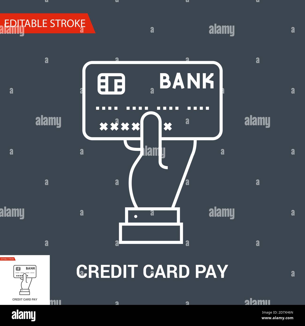 Credit Card Pay Icon. Thin Line Vector Illustration Stock Vector Image & Art - Alamy