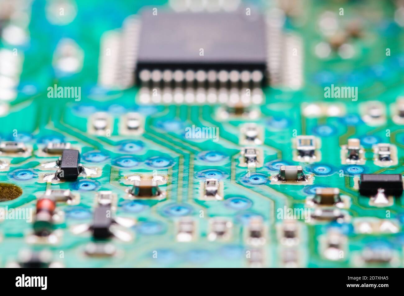 Circuit board, circuitboard close up macro of modern computer PC ...
