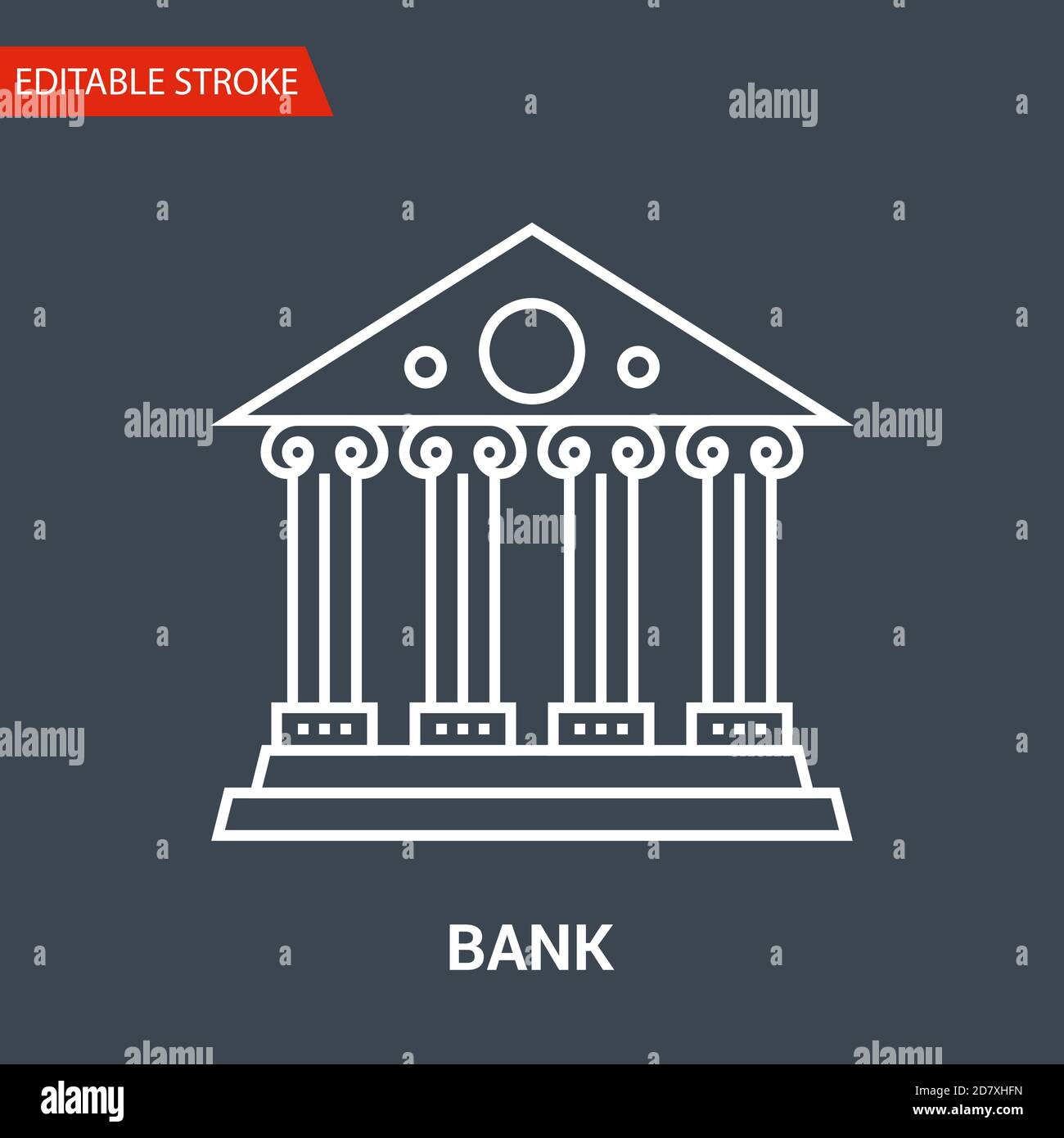Bank Icon. Thin Line Vector Illustration Stock Vector Image & Art - Alamy