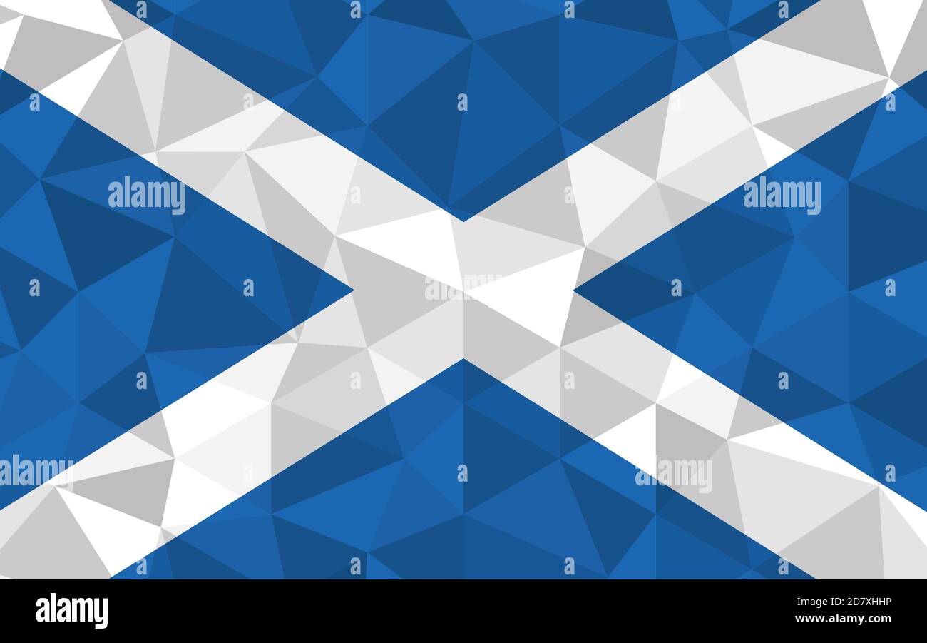 Low poly Scotland flag vector illustration. Triangular Scottish flag ...