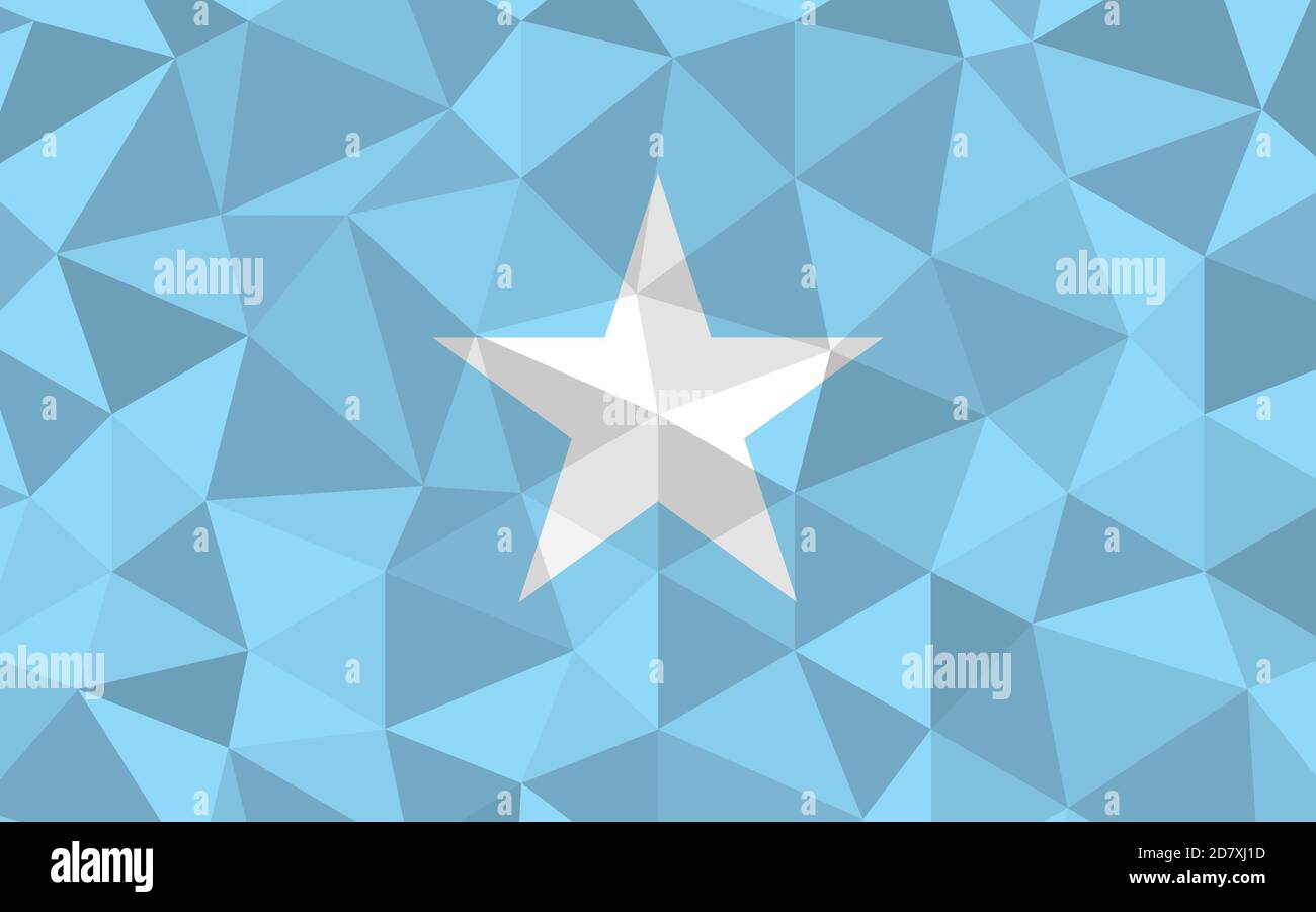 Low poly Somalia flag vector illustration. Triangular Somali flag ...