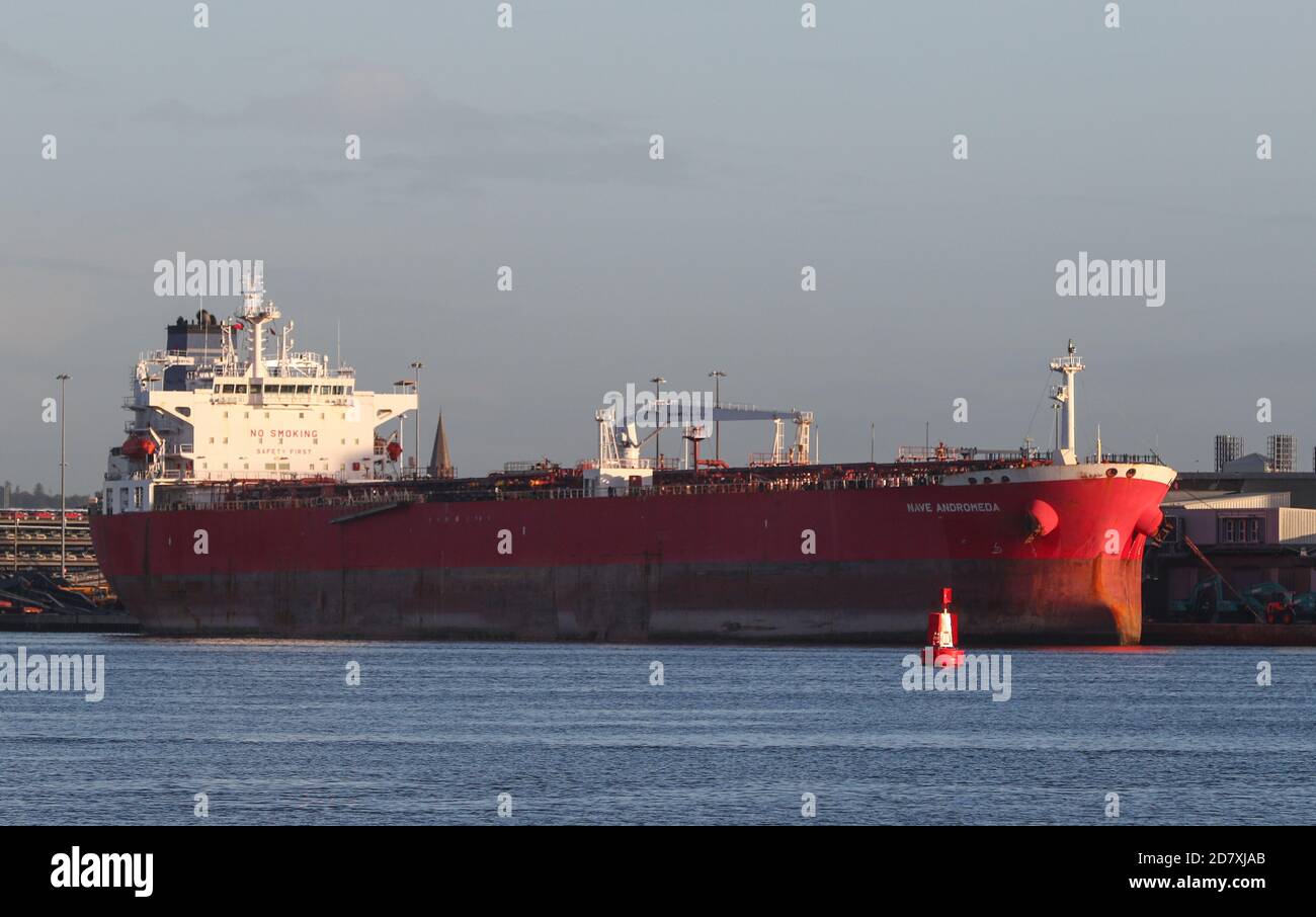 Southampton, Hampshire. 26th October 2020. Oil tanker Nave Andromeda ...