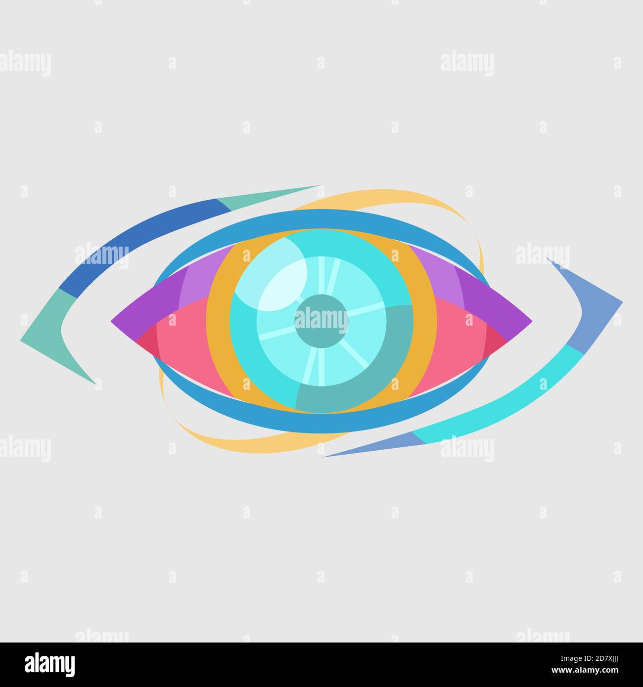 Colorful eye logo with flat design Stock Vector Image & Art - Alamy