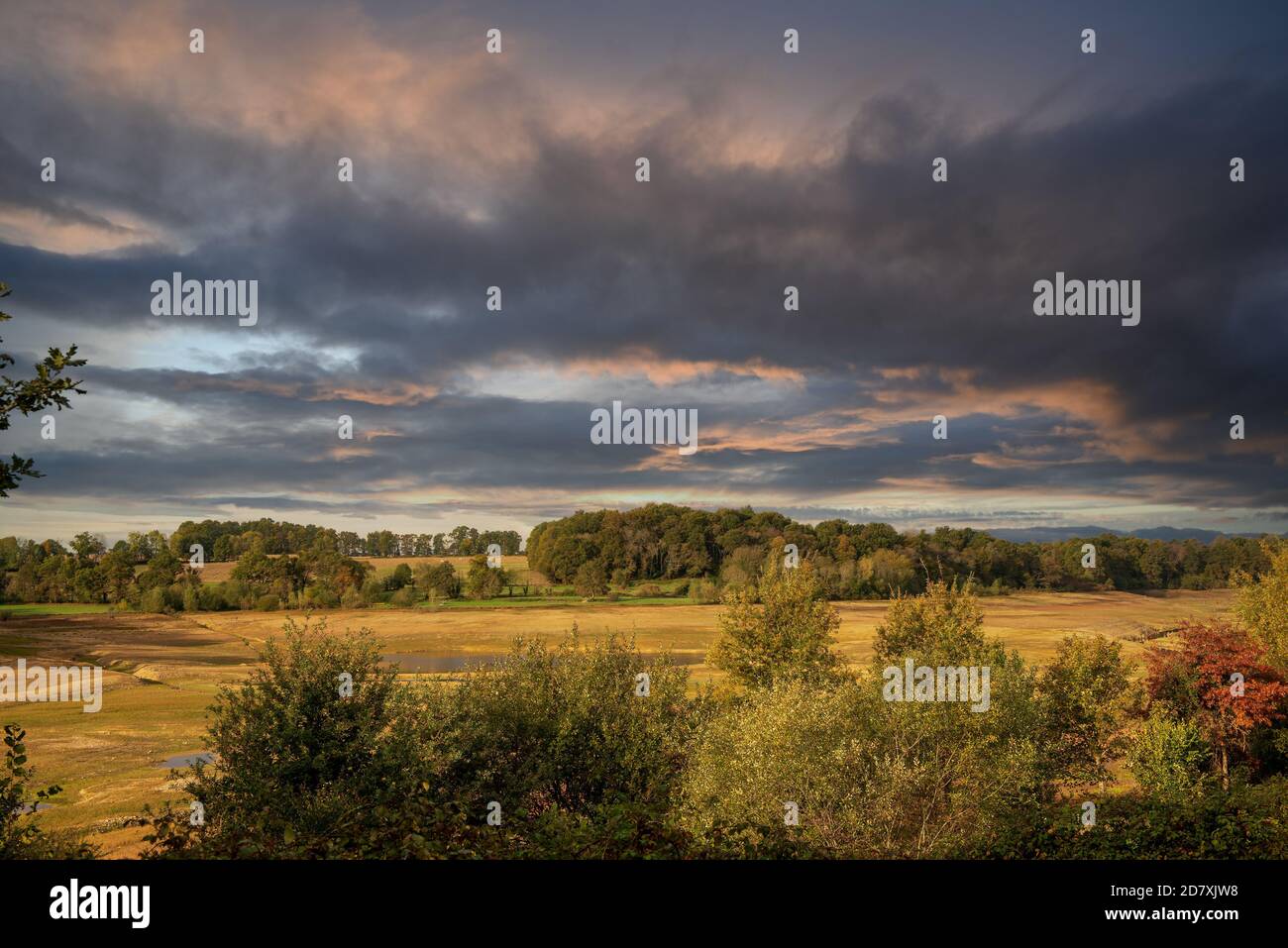 autumn color in the french countryside, Pyrenees Atlantiques Stock ...