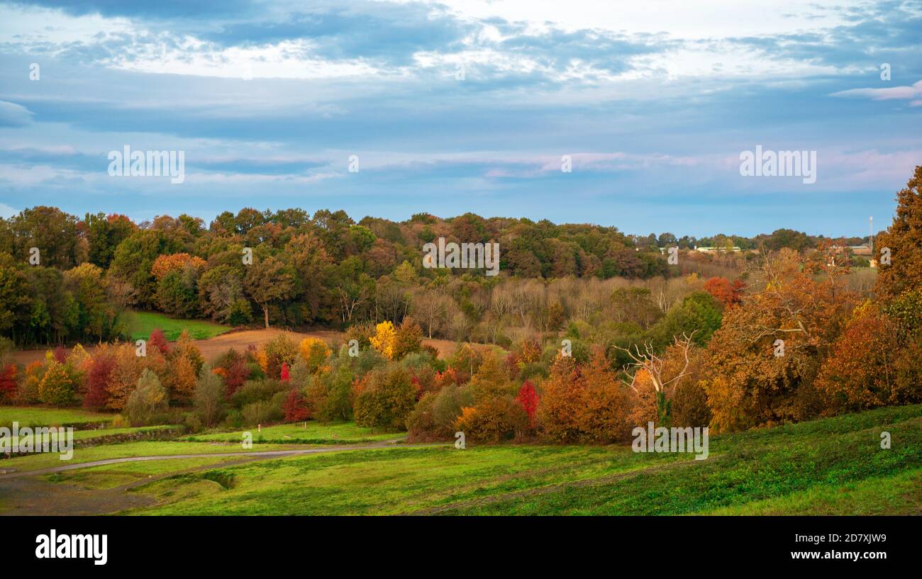 autumn color in the french countryside, Pyrenees Atlantiques Stock ...