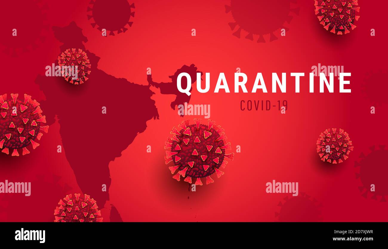Pandemic Coronavirus outbreak covid-19 quarantine. India map with covid ...