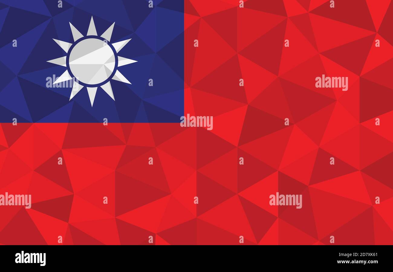 Low poly Taiwan flag vector illustration. Triangular Taiwanese flag ...