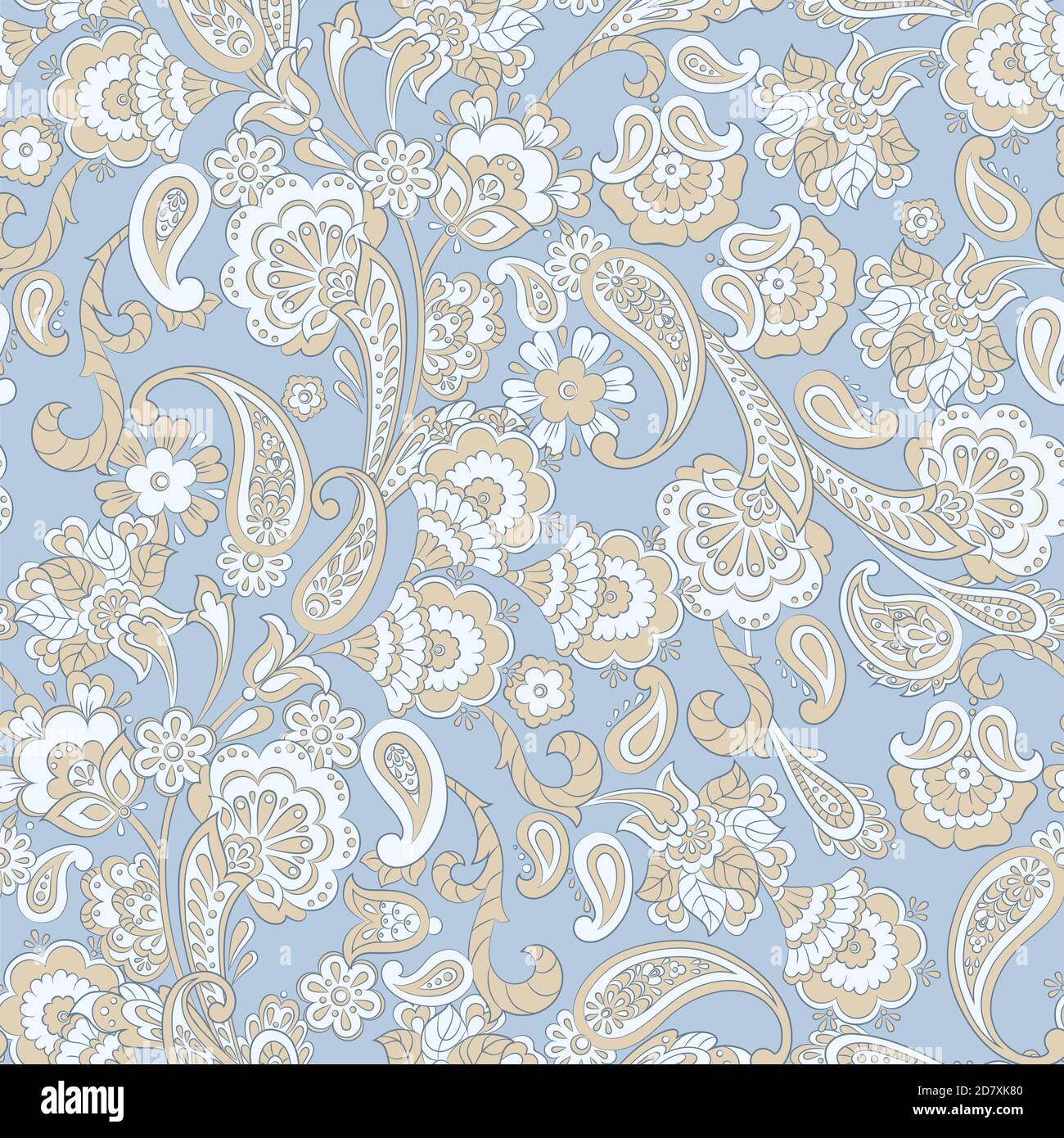 Floral paisley seamless pattern. damask vector background Stock Vector ...