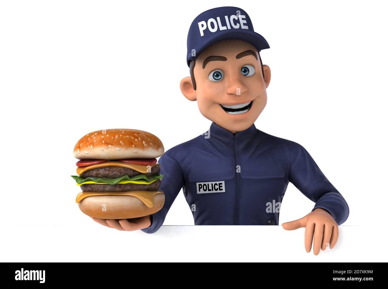 Fun 3D illustration of a cartoon Police Officer Stock Photo - Alamy