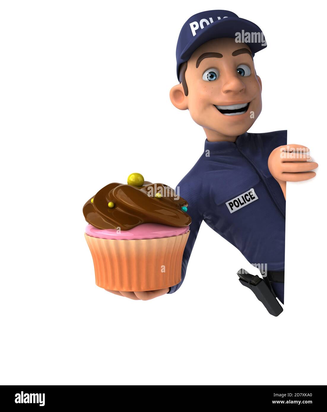 Fun 3D illustration of a cartoon Police Officer Stock Photo - Alamy