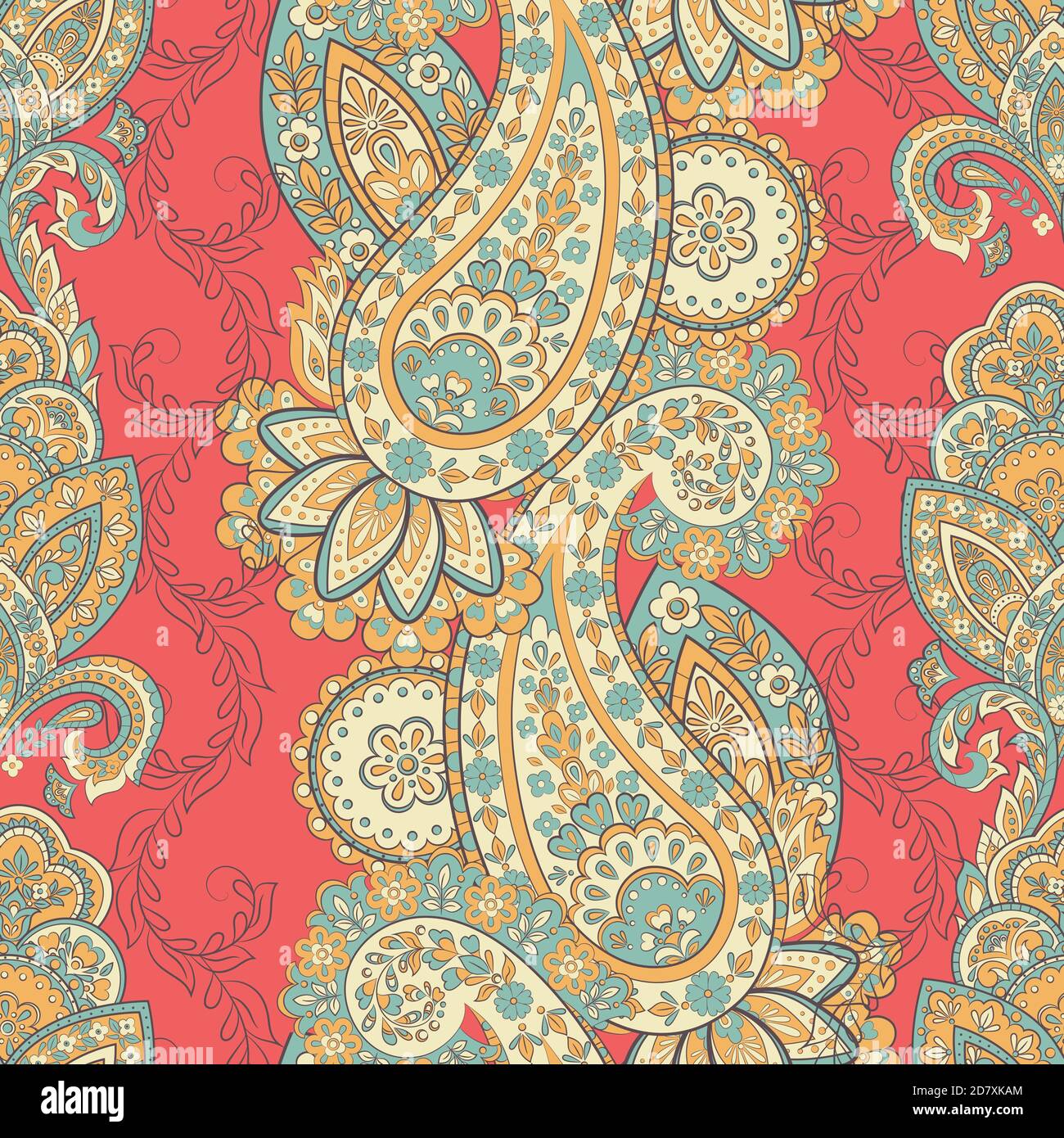 Textured fabric paisley pattern Stock Vector Images - Alamy