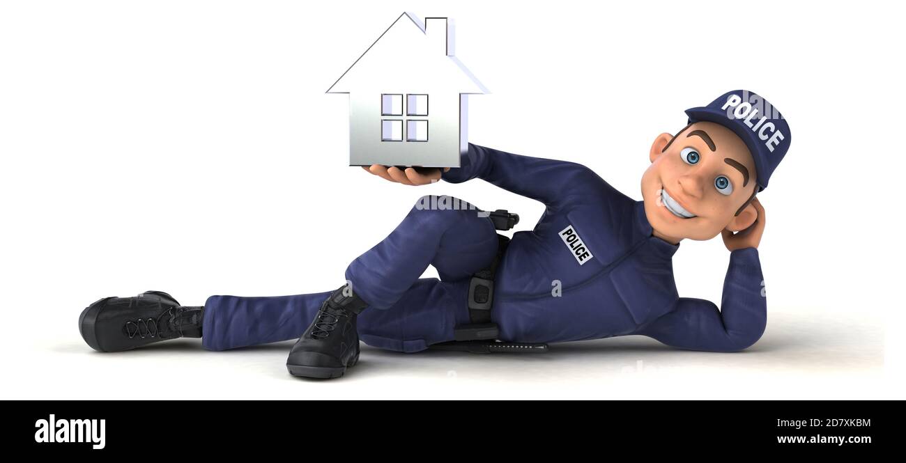 Fun 3D illustration of a cartoon Police Officer Stock Photo - Alamy