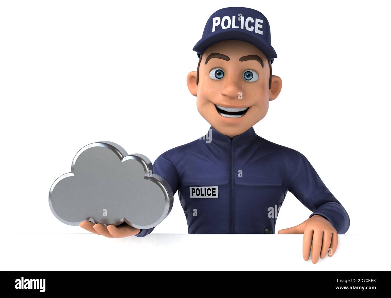 Fun 3D illustration of a cartoon Police Officer Stock Photo - Alamy