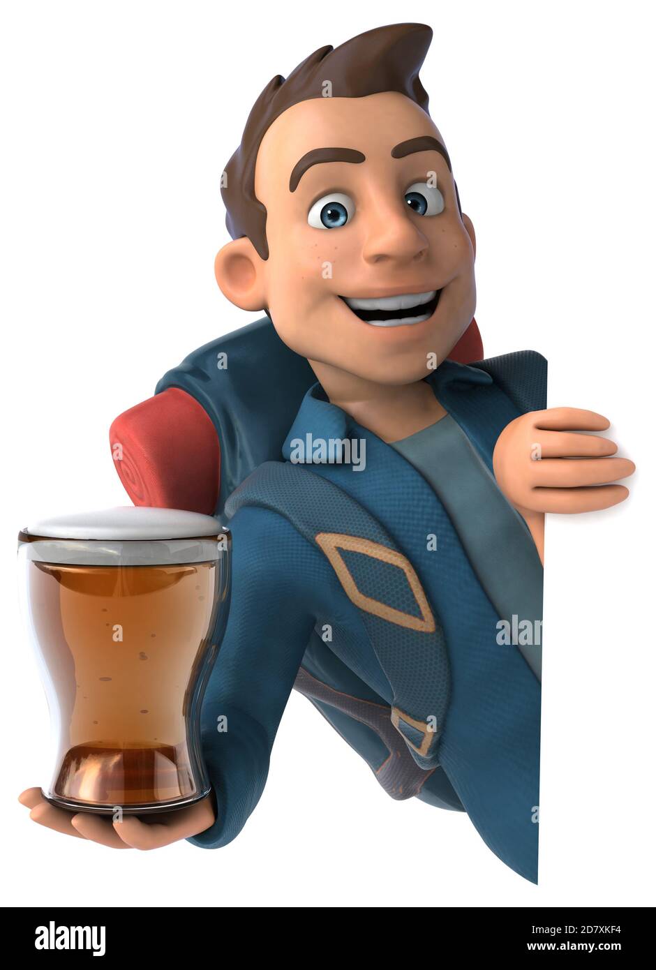 Fun illustration of a 3D cartoon backpacker Stock Photo - Alamy