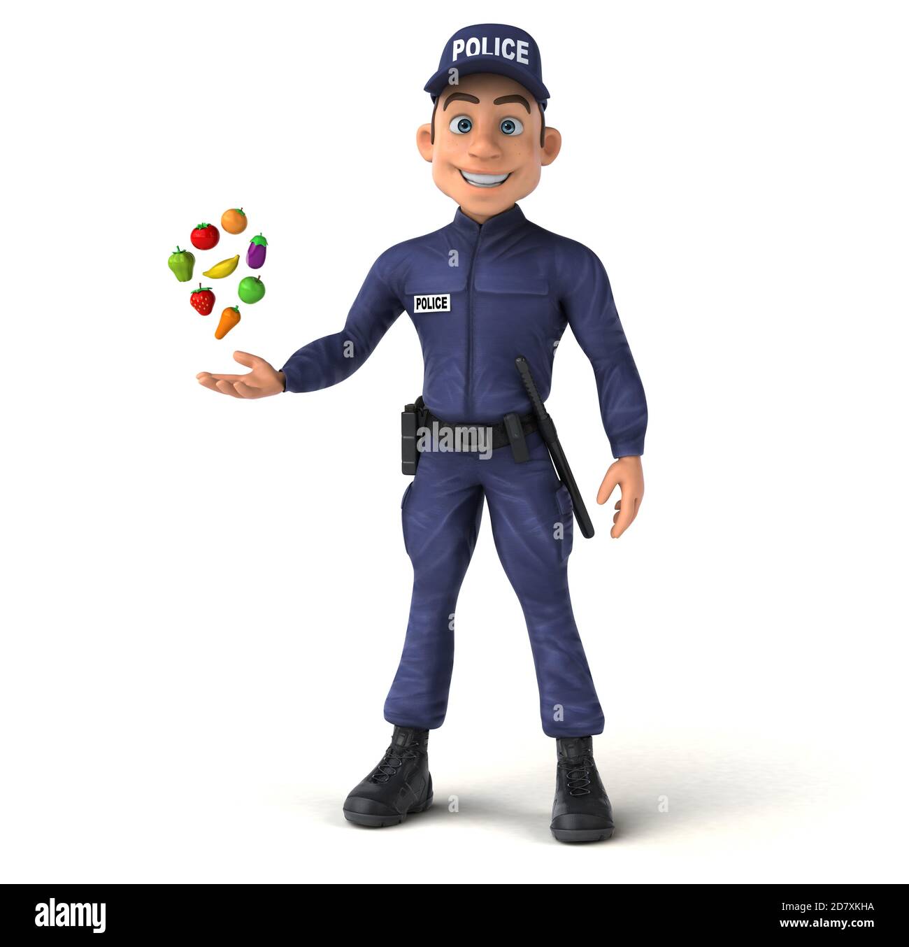 Fun 3D illustration of a cartoon Police Officer Stock Photo - Alamy