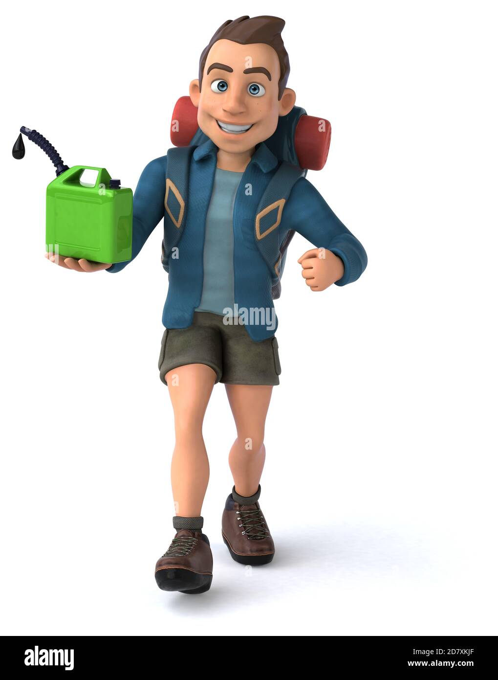 Fun illustration of a 3D cartoon backpacker Stock Photo - Alamy