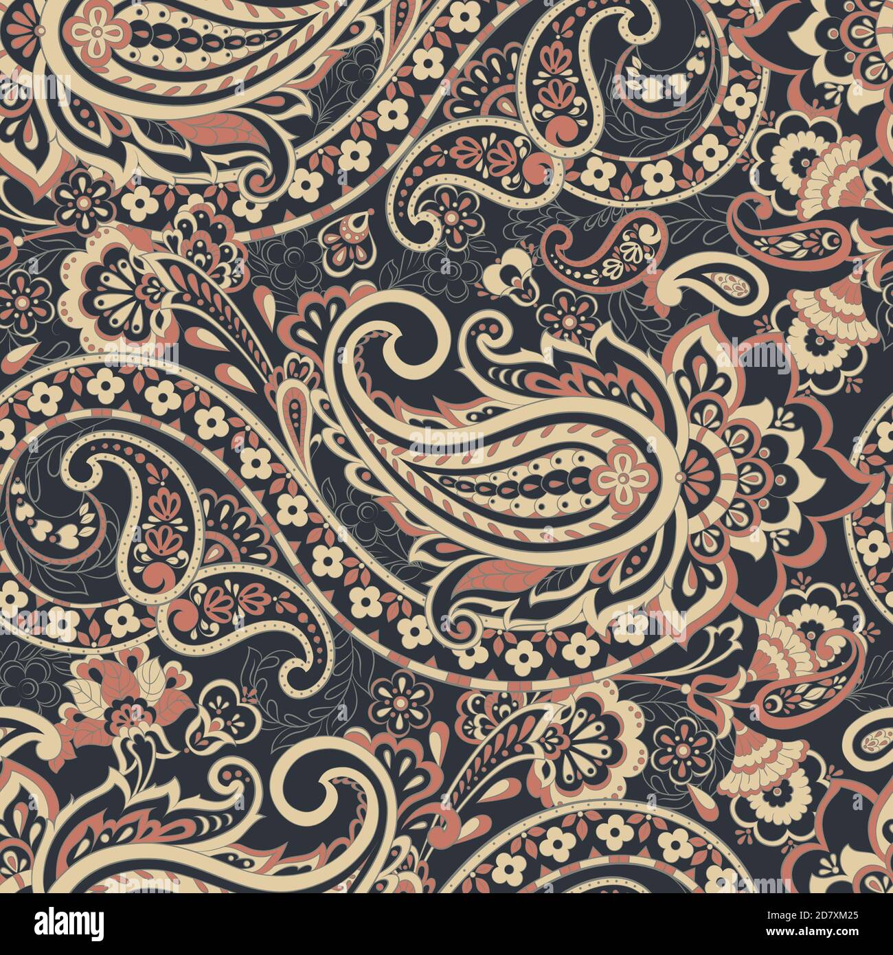 Seamless pattern with paisley ornament. Ornate floral decor. Vector ...
