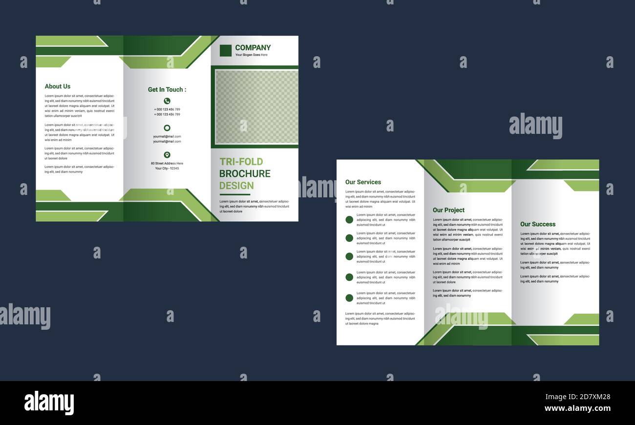 Business Tri Fold Brochure Design Template Vector Illustration Stock ...