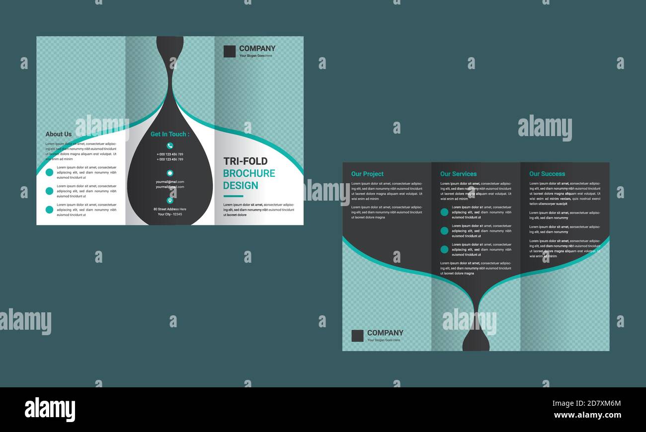 Business Tri Fold Brochure Design Template Vector Illustration Stock ...