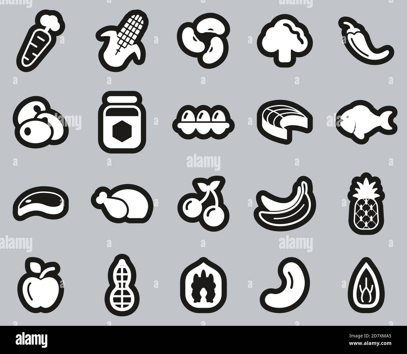 Healthy Food Icon Black And White